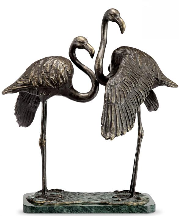 Flamingo.Cast copper flamingo.Brass cast flamingos. ⋆ Sculpture